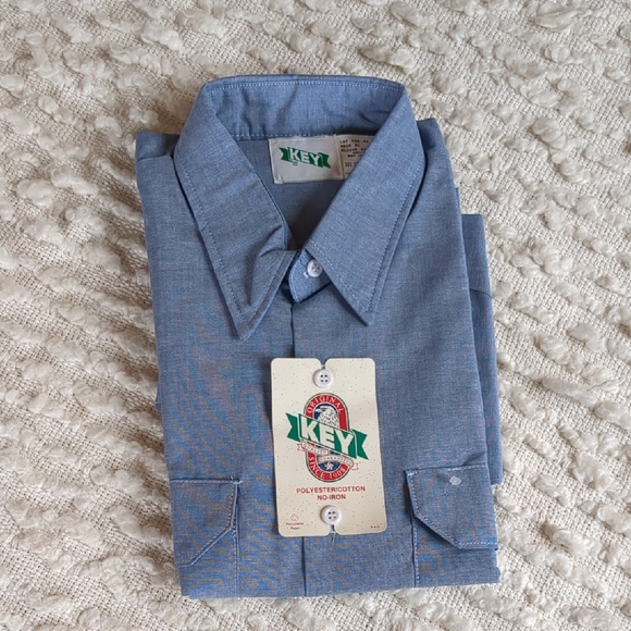Key | Shirts | Key Mens Chambray Blue Long Sleeve Work Shirt Xl | Poshmark